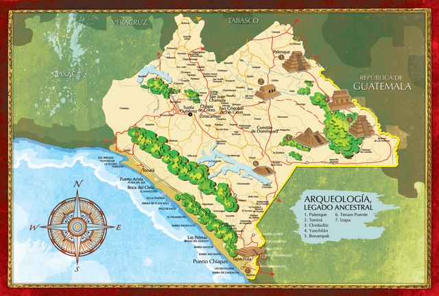 Chiapas World Map Chiapas Map With Municipalities Free PowerPoint